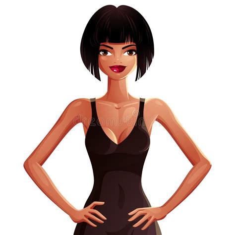 Attractive Dark Skin Girl Pointing At Some Empty Copy Space Stock
