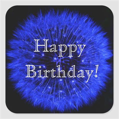 Blue Dandelion Happy Birthday Sticker Artofit
