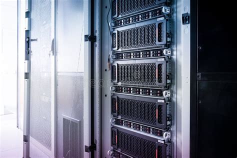 Array Of Data Storage Hard Drives In Internet Data Center Stock Image