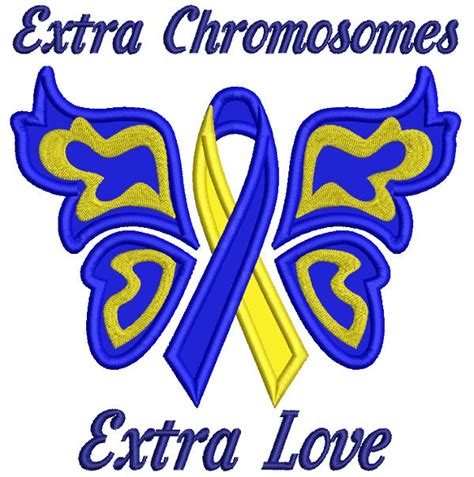Extra Chromosome Extra Love Down Syndrome Awareness Applique Machine E