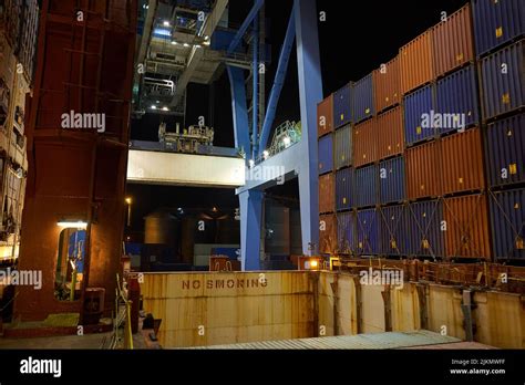 Container Ship In Port At Container Terminal Ships Of Container Ships