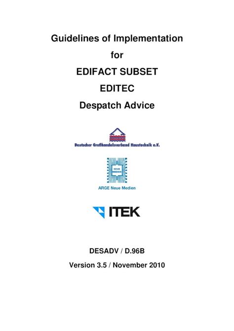 pdf guidelines of implementation for edifact subset editec page 3 introduction editec