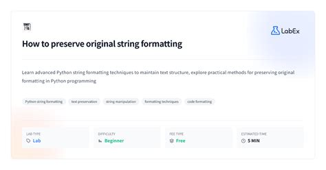 How To Preserve Original String Formatting Labex