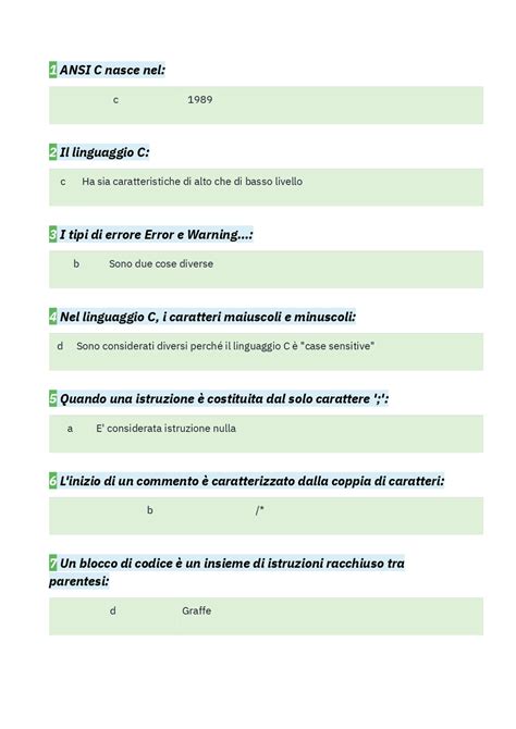 Programmazione C Sintetico Sintesi Del Corso Di Programmazione C Docsity