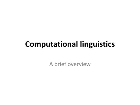 ppt computational linguistics powerpoint presentation free download