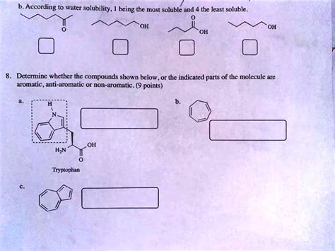 SOLVED According To Water Solubility Being The Most Soluble Und The Least Soluble OH OH