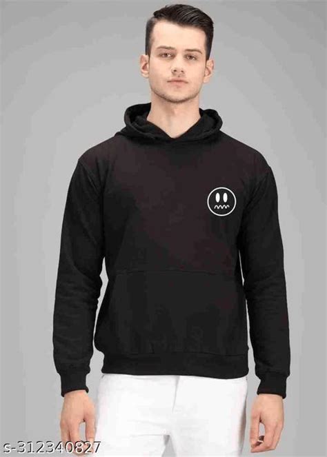 Men Full Sleeve Sad Emoji Hoodie
