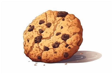Premium Ai Image Oatmeal Raisin Cookie Isolated On White Cartoon
