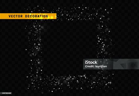 정사각형 프레임 테두리 모양의 반짝임이 있는 축제 장식 배경 벡터 일러스트 레이 션 0명에 대한 스톡 벡터 아트 및 기타 이미지 0명 3차원 형태 개념 Istock