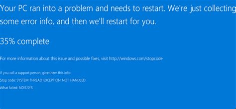 Fixed Ndis Sys Failed Blue Screen Error
