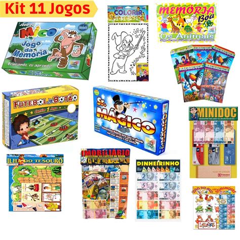 Brinquedos Jogos Kit 11 Brinquedo Jogo Para Dia Das Crianças Kits