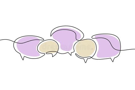 Speech Bubble Continuous One Line Drawing Empty Speech Minimalist
