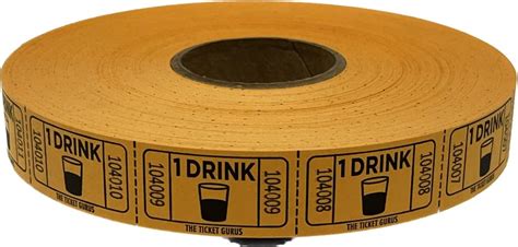 The Ticket Gurus Roll Of 2000 Orange Drink Tickets Single