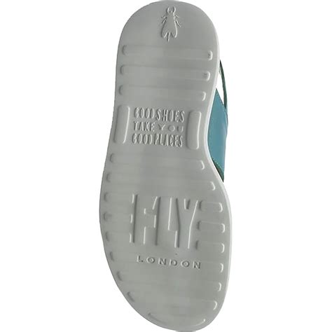 Fly London Digo 939 Turquoise Leather Sandals ShoeBeDoo