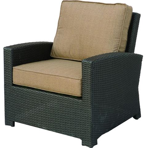 Darlee Vienna Resin Wicker Patio Lounge Chair Espresso Modern