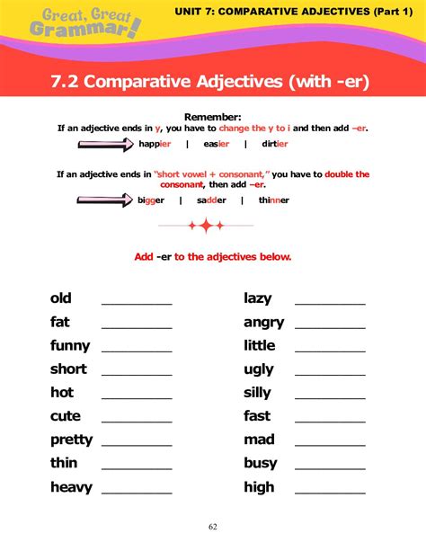 Comparative Adjectives Worksheet Free Esl Printable
