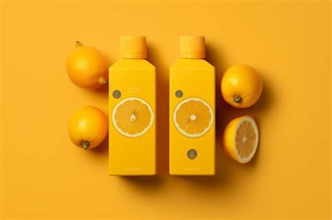 Zesty Citrus Cosmetic Packaging Design Mockup Premium Ai Generated Image