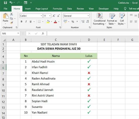 Cara Membuat Simbol Ceklis Di Excel AMustilan
