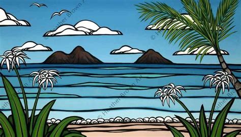 Heather Brown Framed Matted Art Prints Hawaii Beach Scene