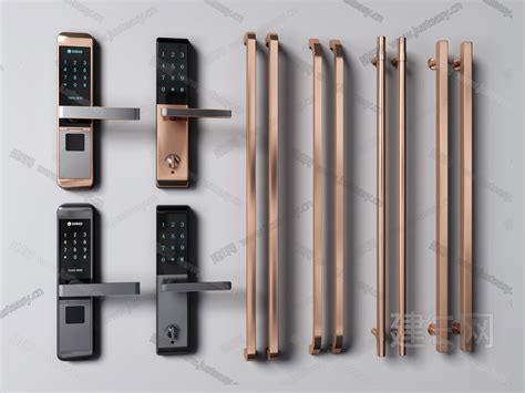 现代密码锁门把手模型su模型下载 Id110773918 建e网su模型