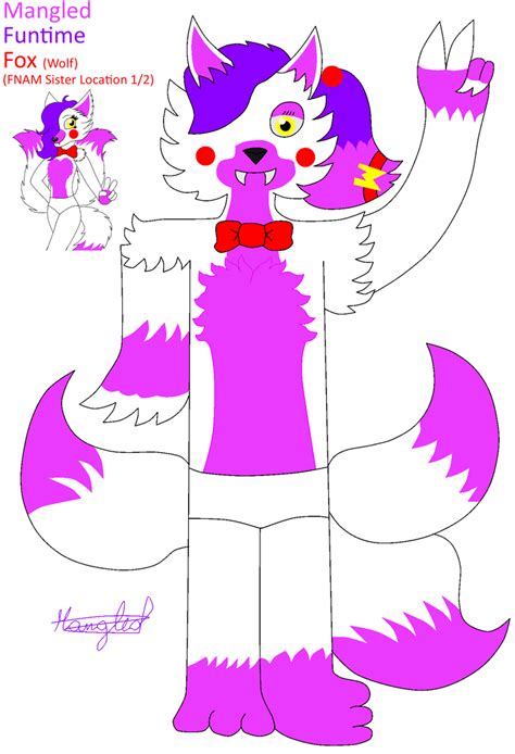 Mangled Funtime Fox Fnafoc By Mangled The Wolf On Deviantart