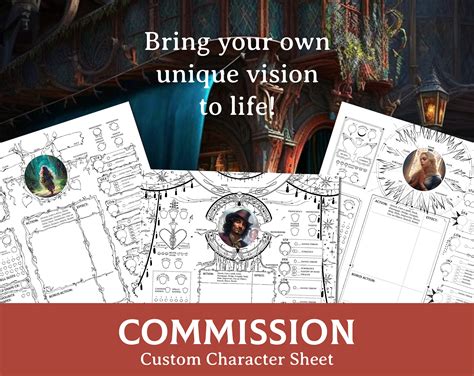 Dnd Character Sheet Commission Etsy