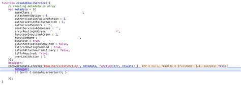 cannot create emailservicesfunction object · issue 821 · jsforce
