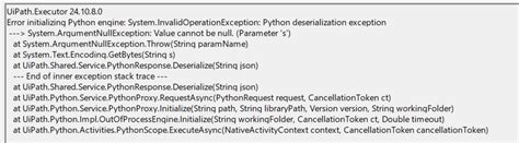 Python Scope Throws An Error On The Latest Uipathpythonactivities 190 And Net8 Activities