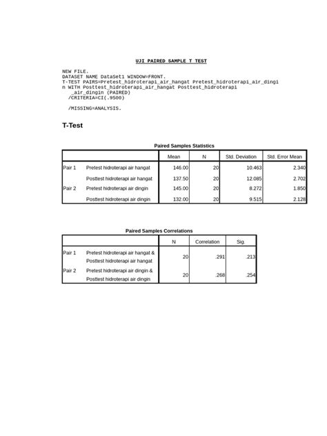 Paired Sample T Test Pdf