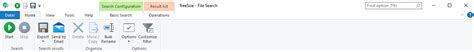 using the treesize file search the ribbon bar