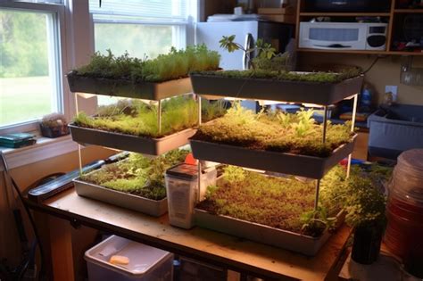 Premium Ai Image Diy Microgreen Setup With Repurposed Containers And