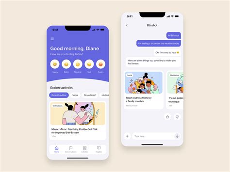 ai chatbot mental health app by alexandra efrimov on dribbble