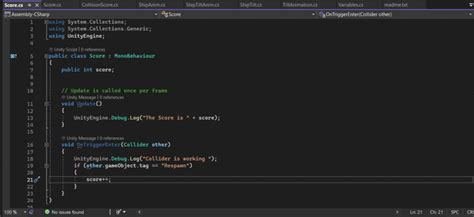 Score Implementation For Avoiding Objects Collision Trigger Help R