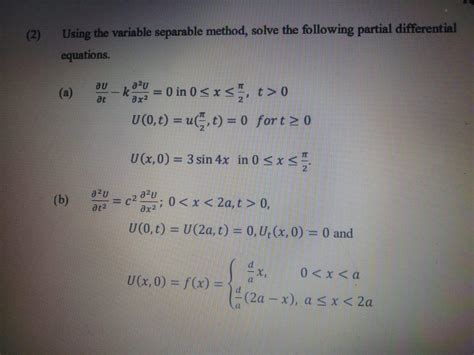2 Using The Variable Separable Method Solve The