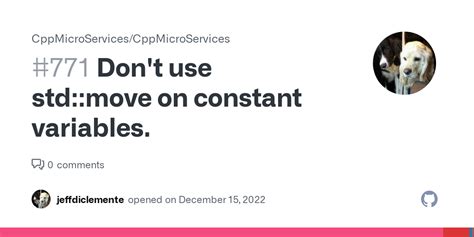 Don T Use Std Move On Constant Variables Issue CppMicroServices CppMicroServices GitHub