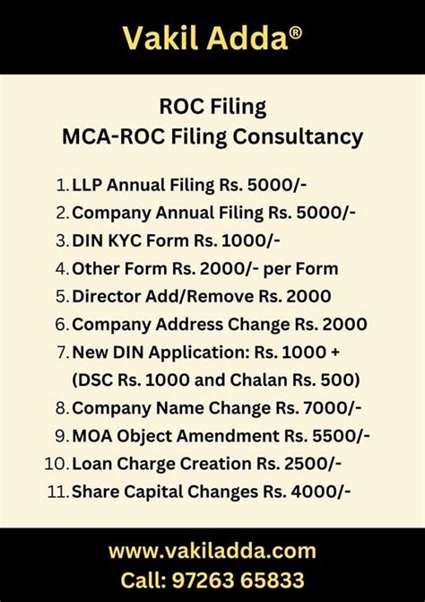 ROC Filing Consultant Annual Filing For Pvt Ltd Company LLP