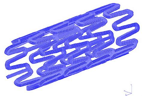 a 6x3 mesh stent finite element model for combined cardiac pulsatile