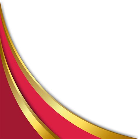 Transparent Luxury Elegant Red Gold Border Frame Background Png