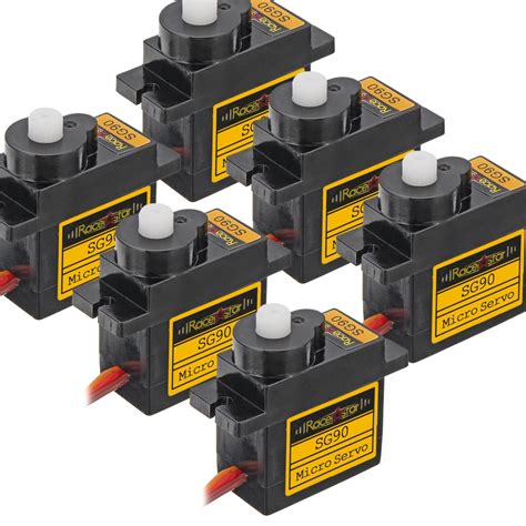 6pcs Racerstar Sg90 9g Micro Plastic Gear Analog Servo For Rc