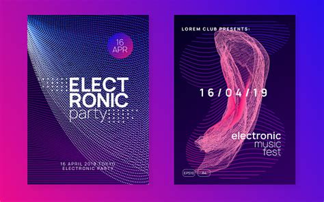 네온 에드엠 전단지 일렉트로 트랜스 음악 테크노 Dj 파티 전자 사운드 이벤트 클럽 댄스 포스터 팝 음악 콘서트에 대한 스톡 벡터 아트 및 기타 이미지 Istock