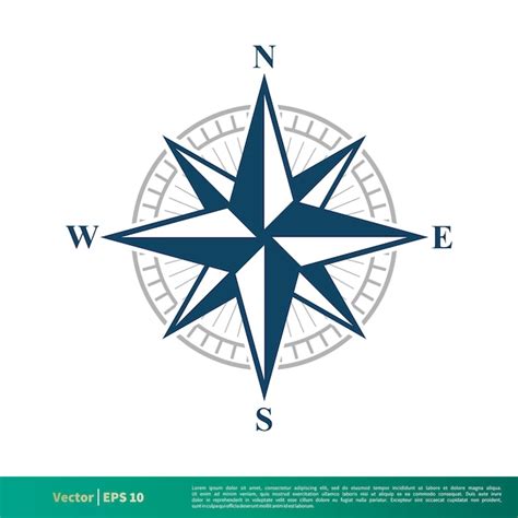 Premium Vector Compass Rose Icon Vector Logo Template Illustration