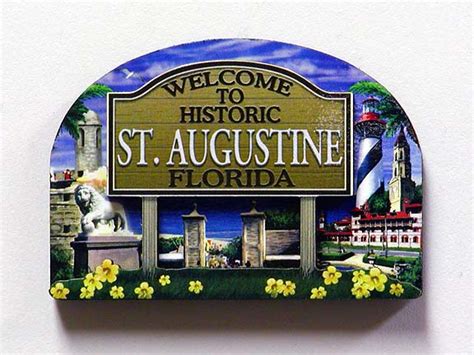 Welcome To St Augustine Wood Magnet Historic Print And Map Co