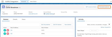 Promote Salesforce Account To Sage X3 Customer Using Gumu™ Lightning