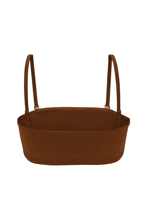 Intimates Soft Mesh Bandeau Bra In Chestnut Oh Polly