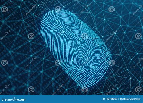 3d Illustration Fingerprint Scan Provides Security Access With