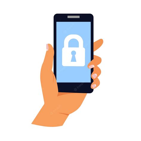 Premium Vector Phone Lock Concept A Hand Holds A Smartphone With A Lock Screen