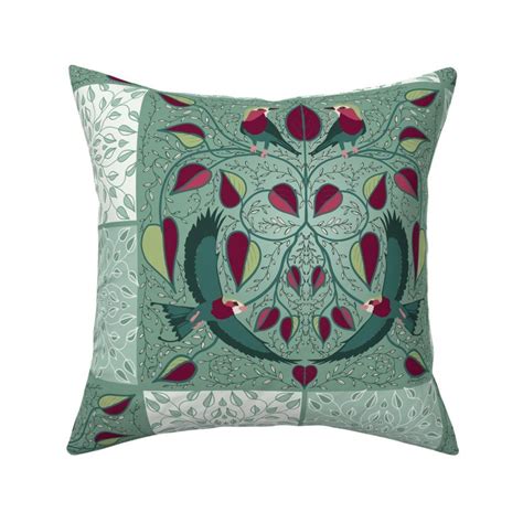 Beautiful Visitor Sage Green And Fabric Spoonflower