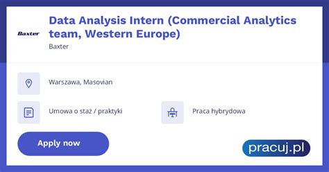 Oferta Pracy Data Analysis Intern Commercial Analytics Team Western