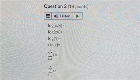 Solved Logxy Logxy Log1 Cnk ∑i121 ∑i1nt