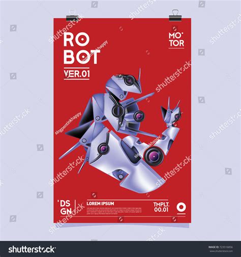 Vector Realistic Robot Illustration Robot Toys Vector De Stock Libre De Regalías 723516856